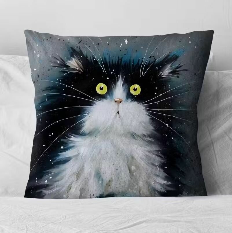 Чехол для подушки Кот Компот 40х40 велюр