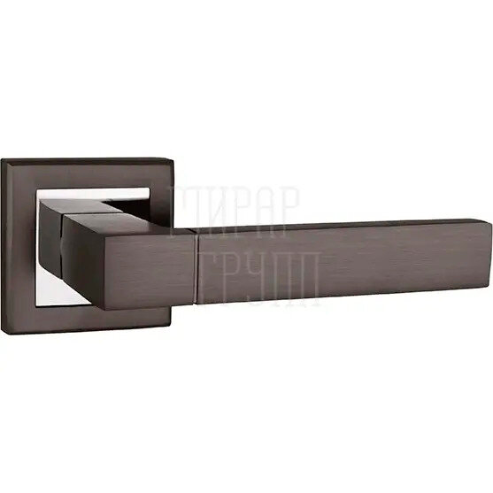 Дверная ручка Punto (Пунто) на квадратной розетке "STYLE" QL хром + графит