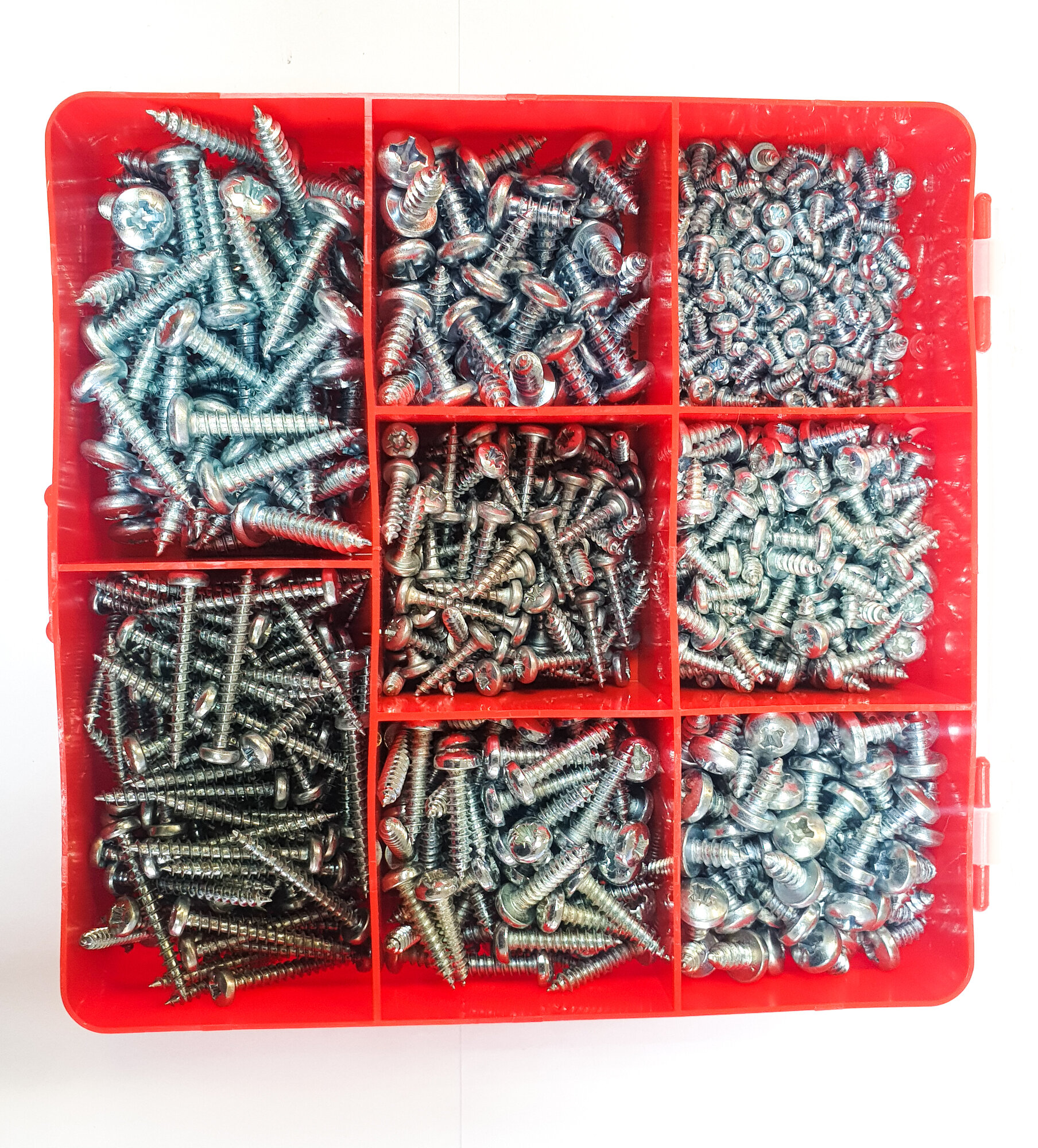 Набор саморезов с полукруглой головкой по металлу и пластику, 830 ед