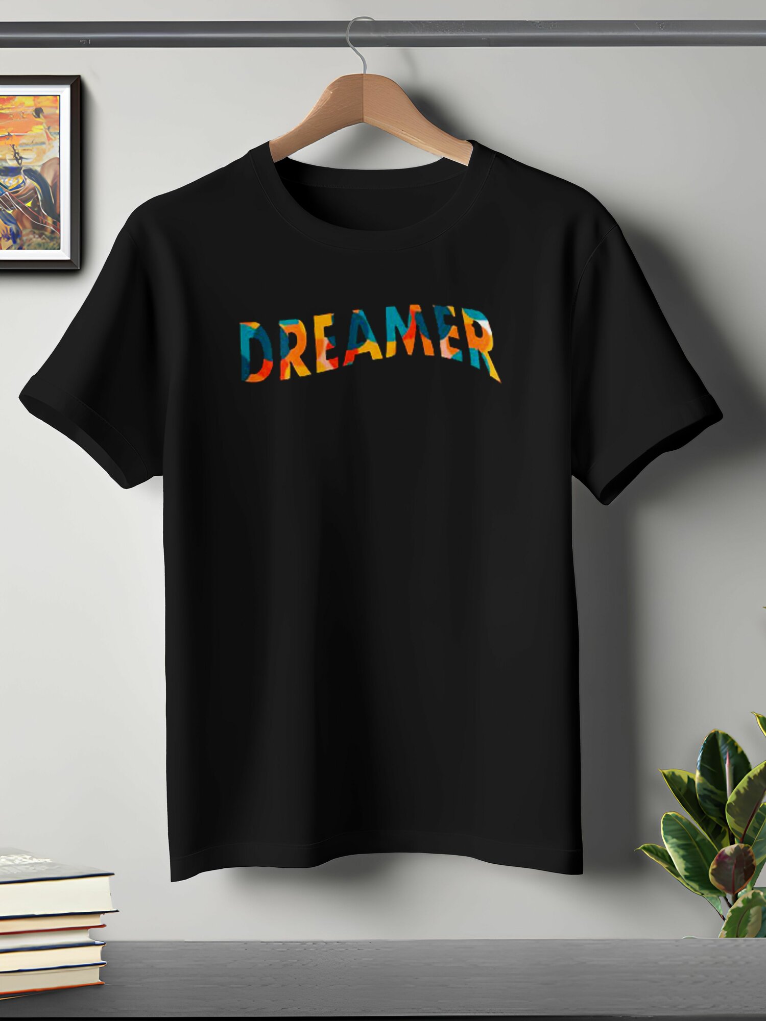 Футболка ONEQ унисекс 68-70 (6XL) размер с принтом Dreamer, черная