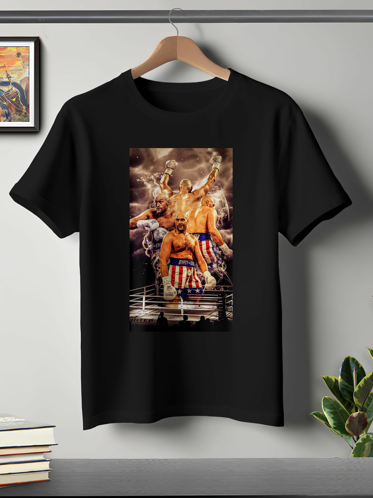 Футболка ONEQ унисекс 56-58 (3XL) размер с принтом Тайсон Фьюри, черная