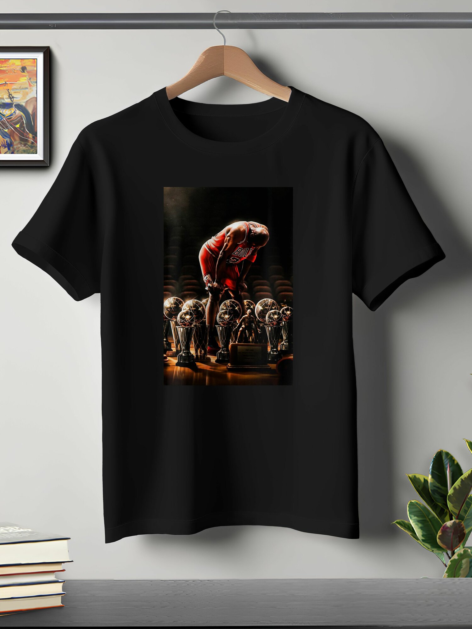 Футболка ONEQ унисекс 48-50 (L) размер с принтом Майкл Джордан, черная