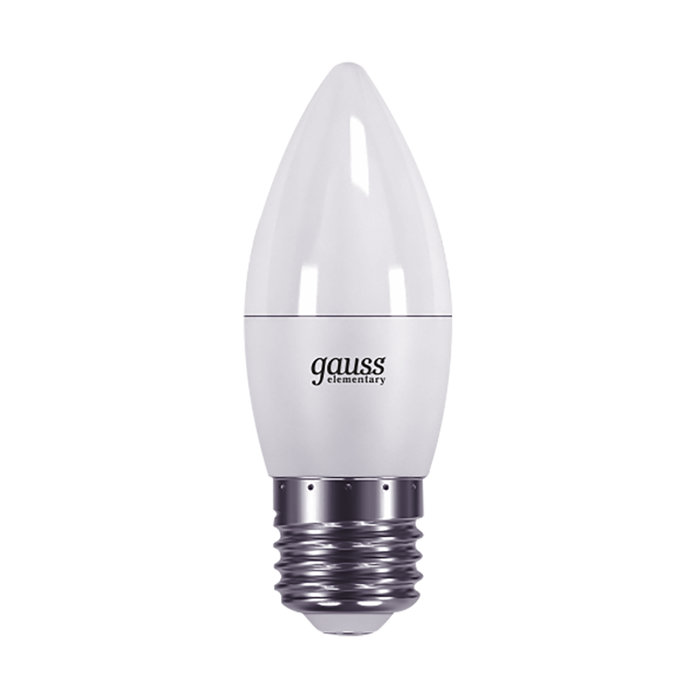GAUSS Лампа светодиодная LED 6 Вт 450 лм 4100К AC180-240В E27 свеча нейтральный Elementary Gauss / GAUSS 4627107646908 ( В комплекте : 6 штук.)