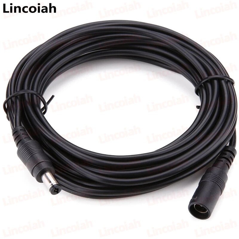 Удлинитель DC Lincoiah 5.5x2.1 мм, черный, 5 м