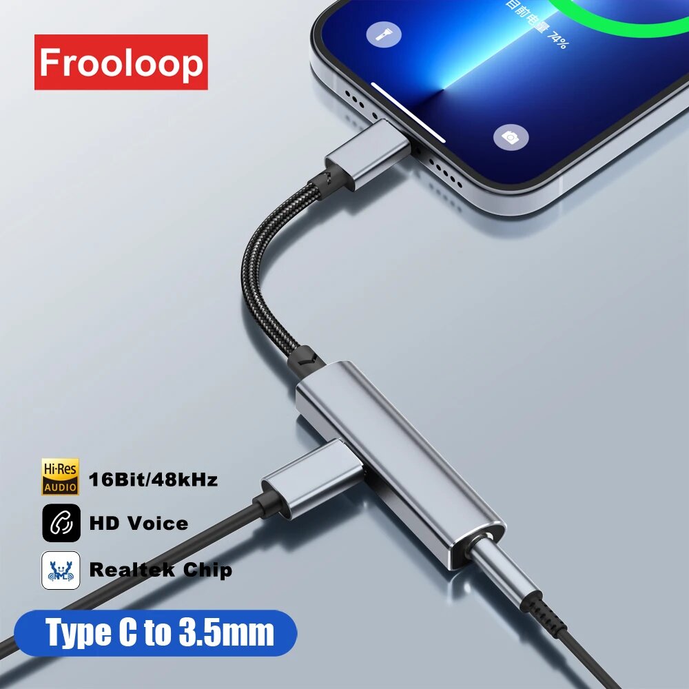Адаптер USB C 3.5 мм Grey Hi-Fi ЦАП