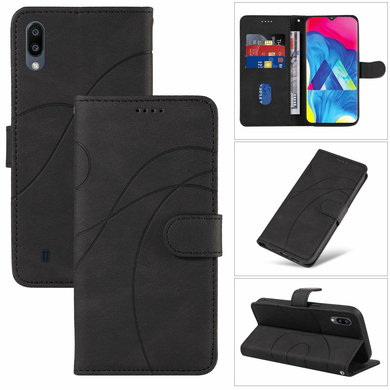 YIKATU Чехол-книжка для Samsung Galaxy A10/M10(Самсунг Галакси А10/M10) кожаный чехол с магнитной застежкой и слотом для карт и ремешком на руку