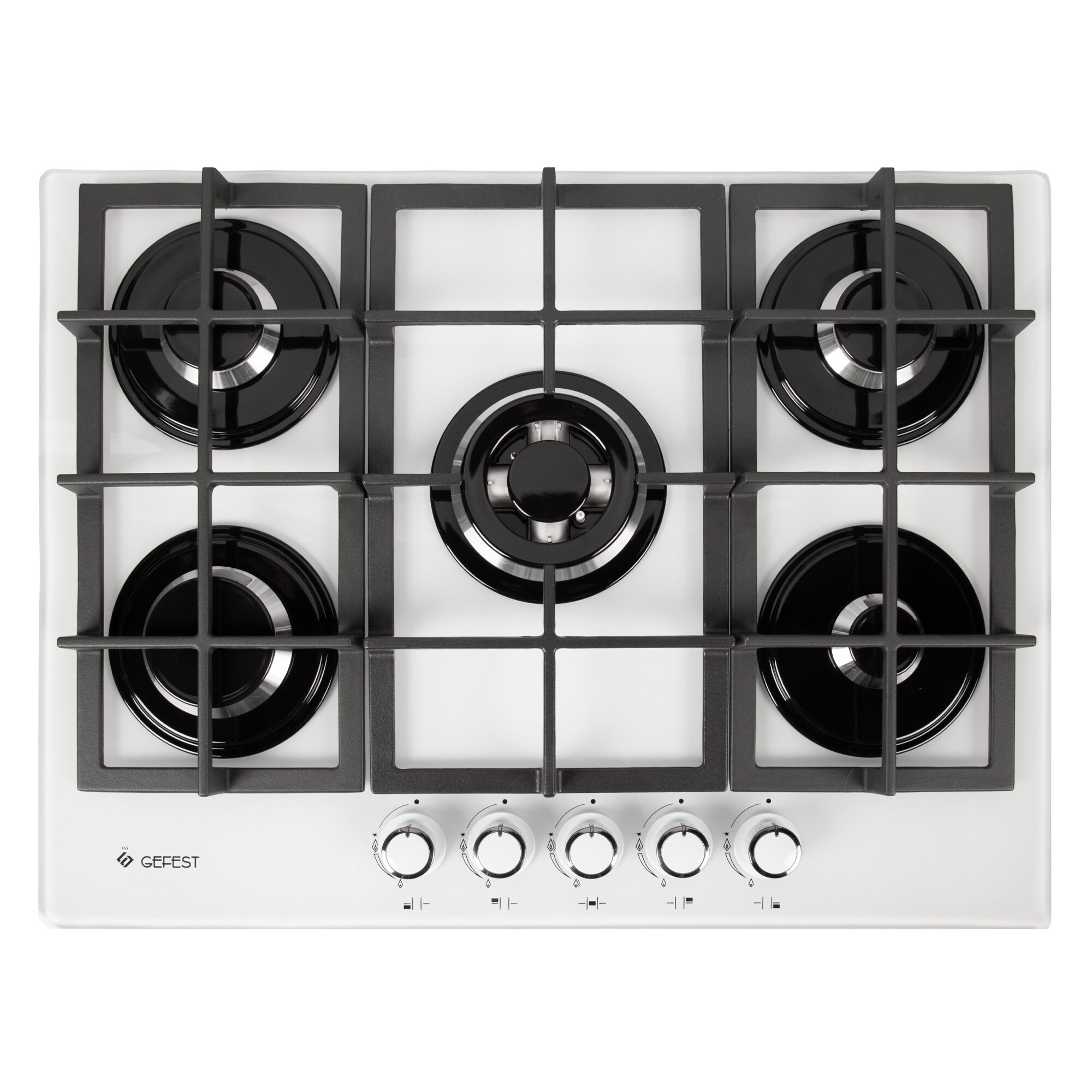 Встраиваемая варочная поверхность GEFEST PVG 2342 K12 14792001, белый, 5 конфорок