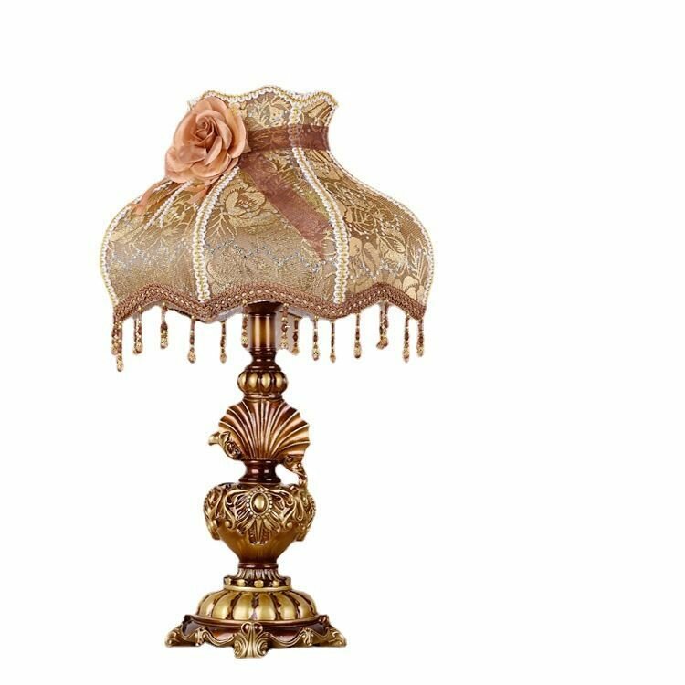 Настольная лампа в ретро-стиле, современное художественное украшение для дома, тканевый абажур