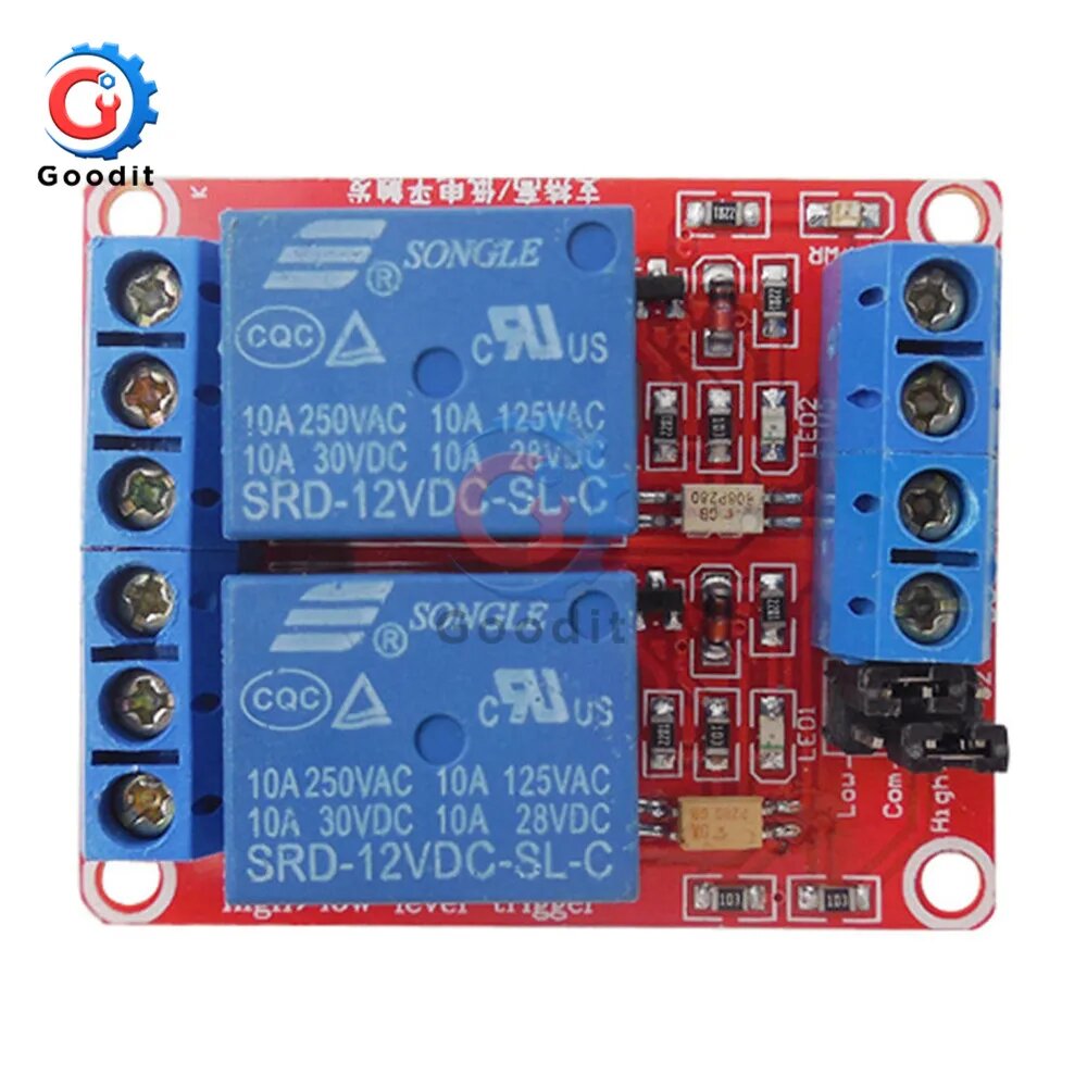 Gaqqee 2 Channel Relay Module 12V