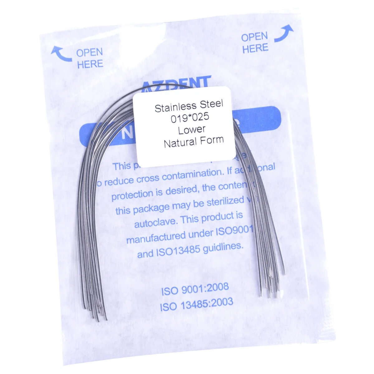 AZDENT Ортодонтические проволочные дуги из нержавеющей стали 1 Pack 019x025 Lower