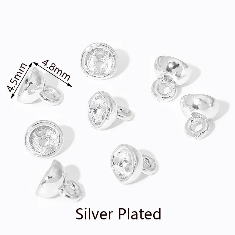 Концевики для бижутерии Silver Plated, Белый