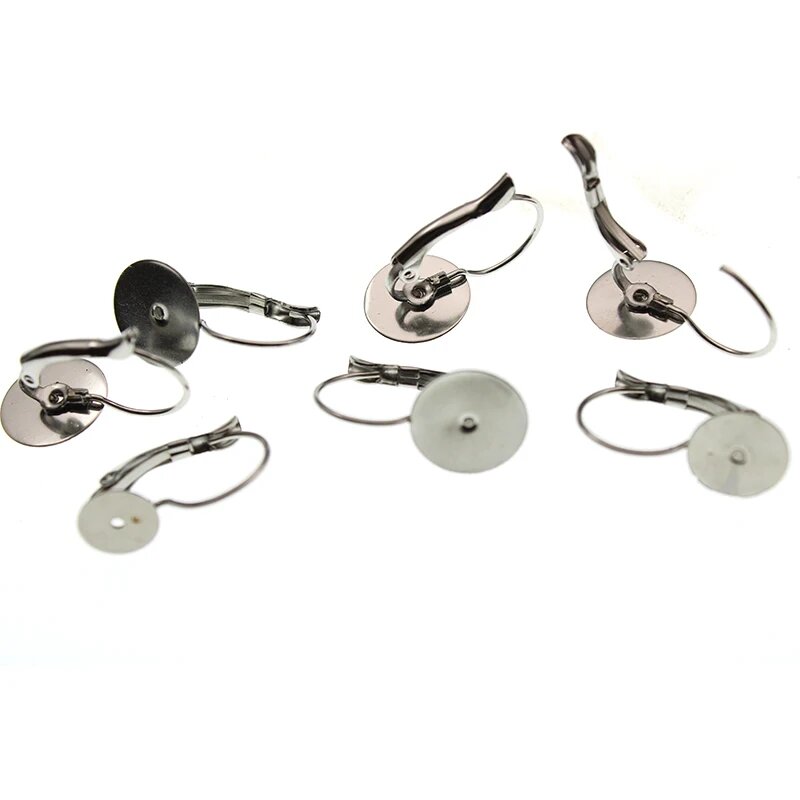 Крючки для сережек AUSHIYA, 10 шт, нержавеющая сталь, 6 8 10 12 мм Серебряный, 8mm trays, rhodium