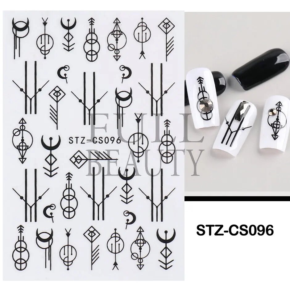 3D наклейки, слайдеры на ногти, белый край, французские украшения для дизайна ногтей, наклейки, блестящая пудра, накидка, все для маникюра NFSTZCS068