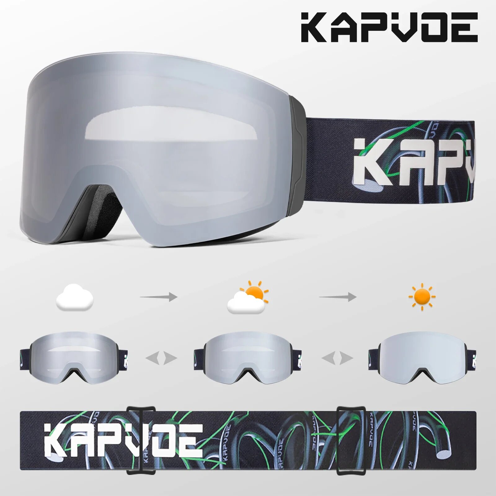 Kapvoe лыжные очки фотохромные, Color: Photochromic-05