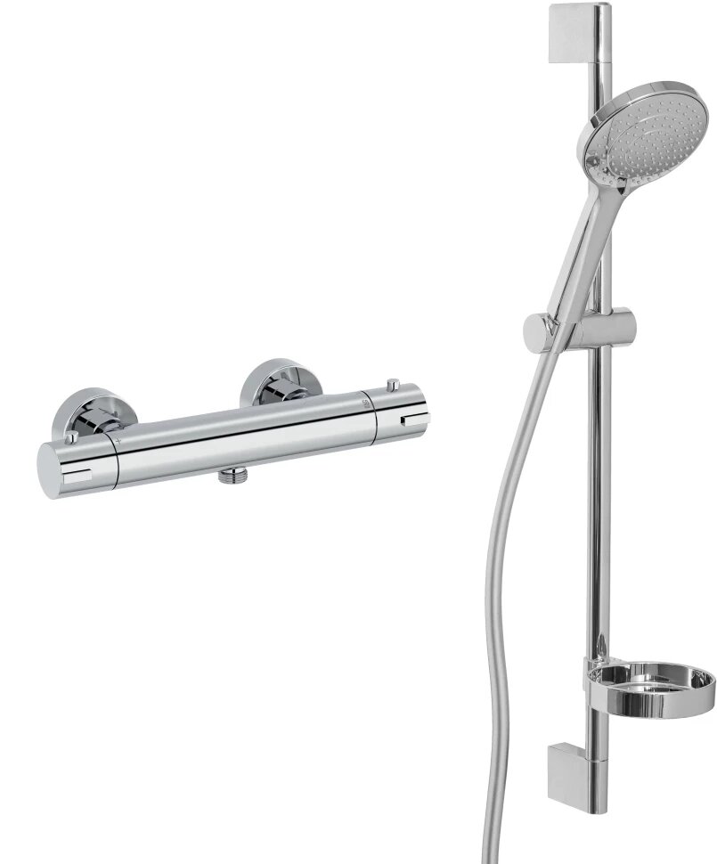 Термостат для душа Jacob Delafon Brive E24334-CP + E32910-CP