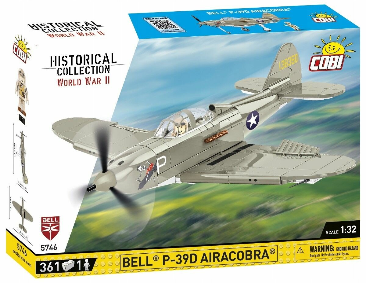 Конструктор пластиковый Cobi Bell P-39D AIRACOBRA - Самолет - 361эл. - Коби 5746
