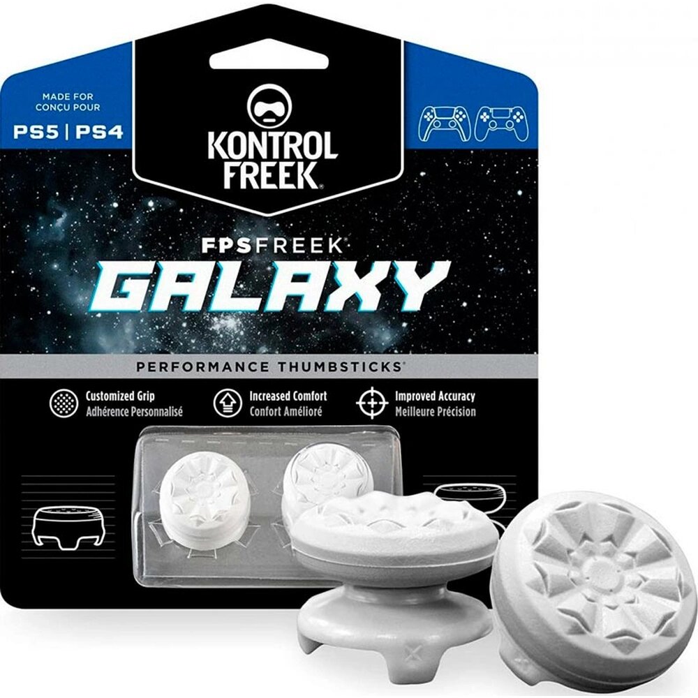 1 высокая + 1 средняя накладка на стики KontrolFreek Grips FPS Freek Galaxy для геймпадов DualShock PS4 и DualSense PS5