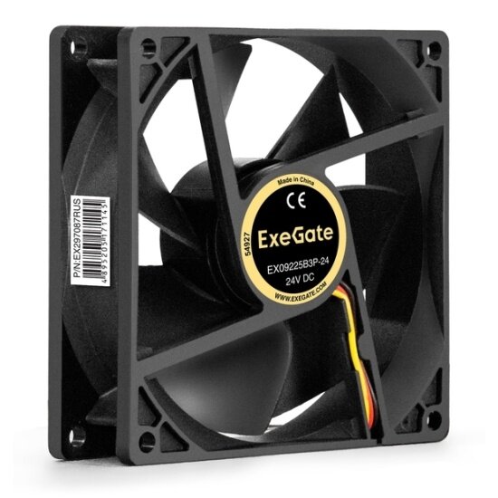 Вентилятор для корпуса Exegate EX09225B3P-24 24В DC 92x92x25мм 3pin (EX297087RUS)