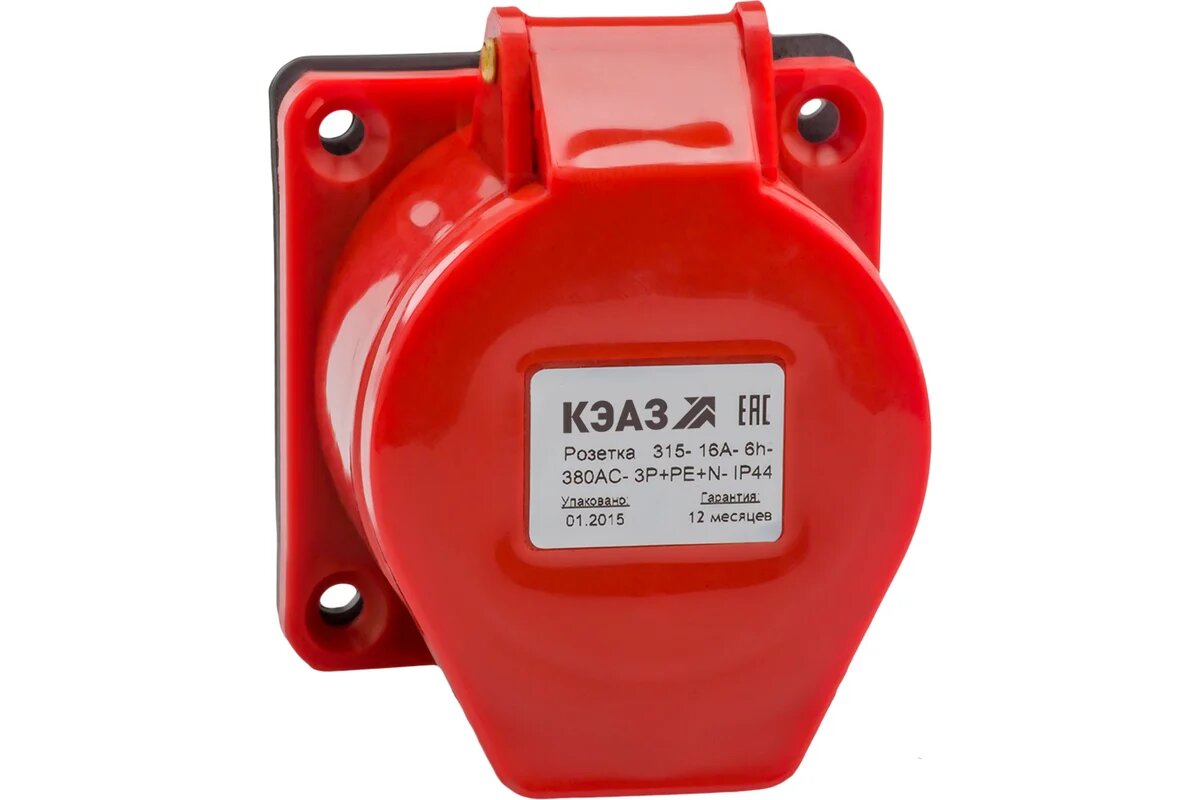 222760 Розетка фланцевая 324-32А-6h 380AC 3P+PE IP44 для наружной установки, набор 5 шт