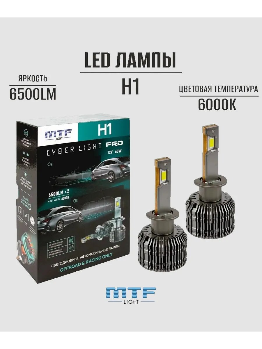 Светодиодные лампы H1 Cyber Light PRO Холодный Белый свет