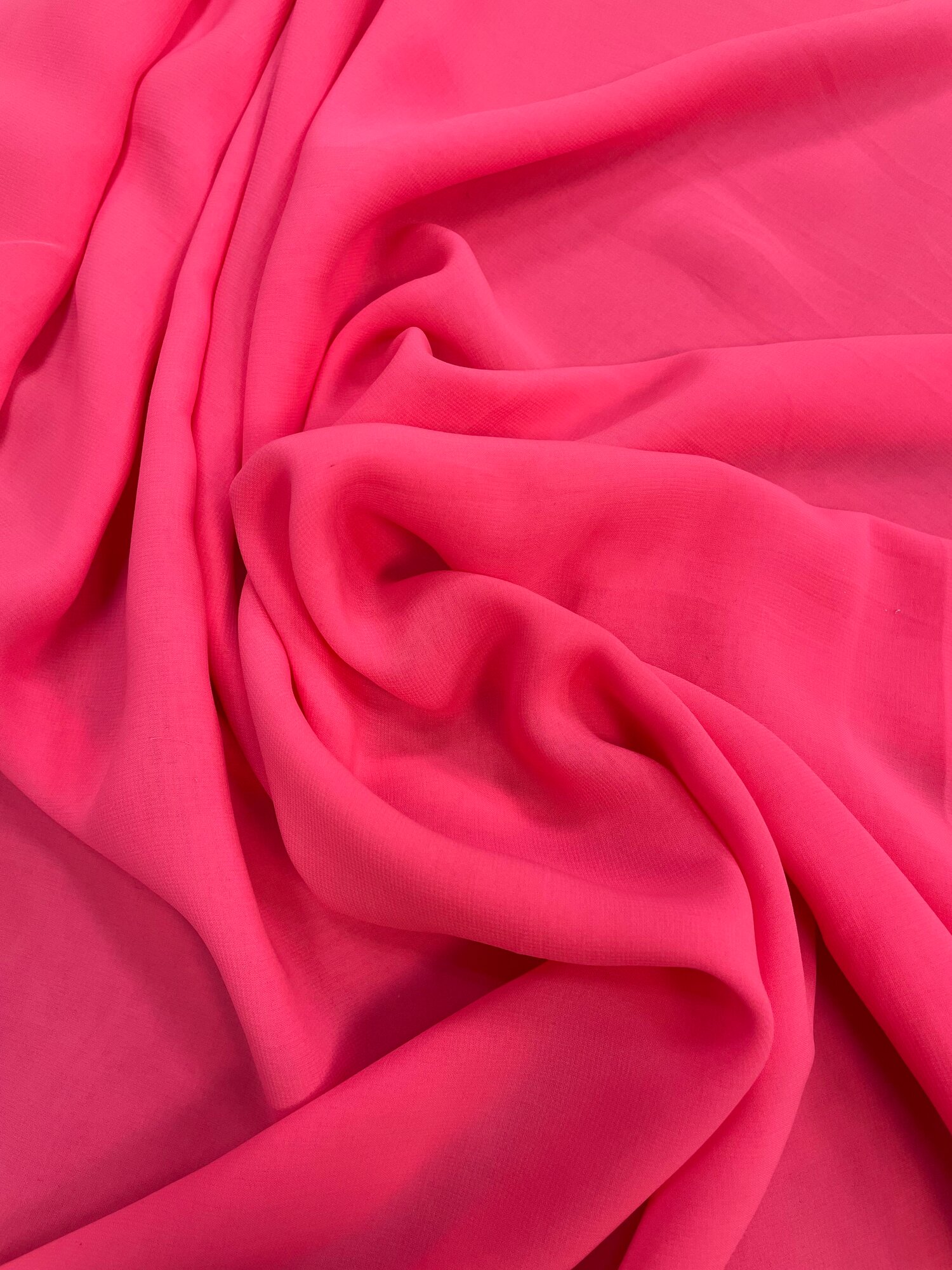 Ткань для шитья, микро-шифон, ярко-розовый, 110*140см