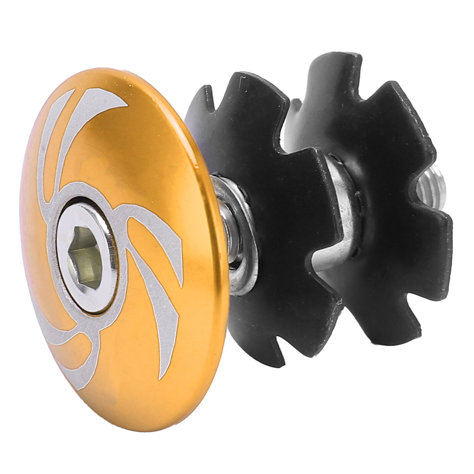 Верхняя крышка рулевой колонки велосипеда, алюминиевая гайка-звездочка, крышка выноса руля, вилка, аксессуар для горного и шоссейного велосипеда, золотистый.