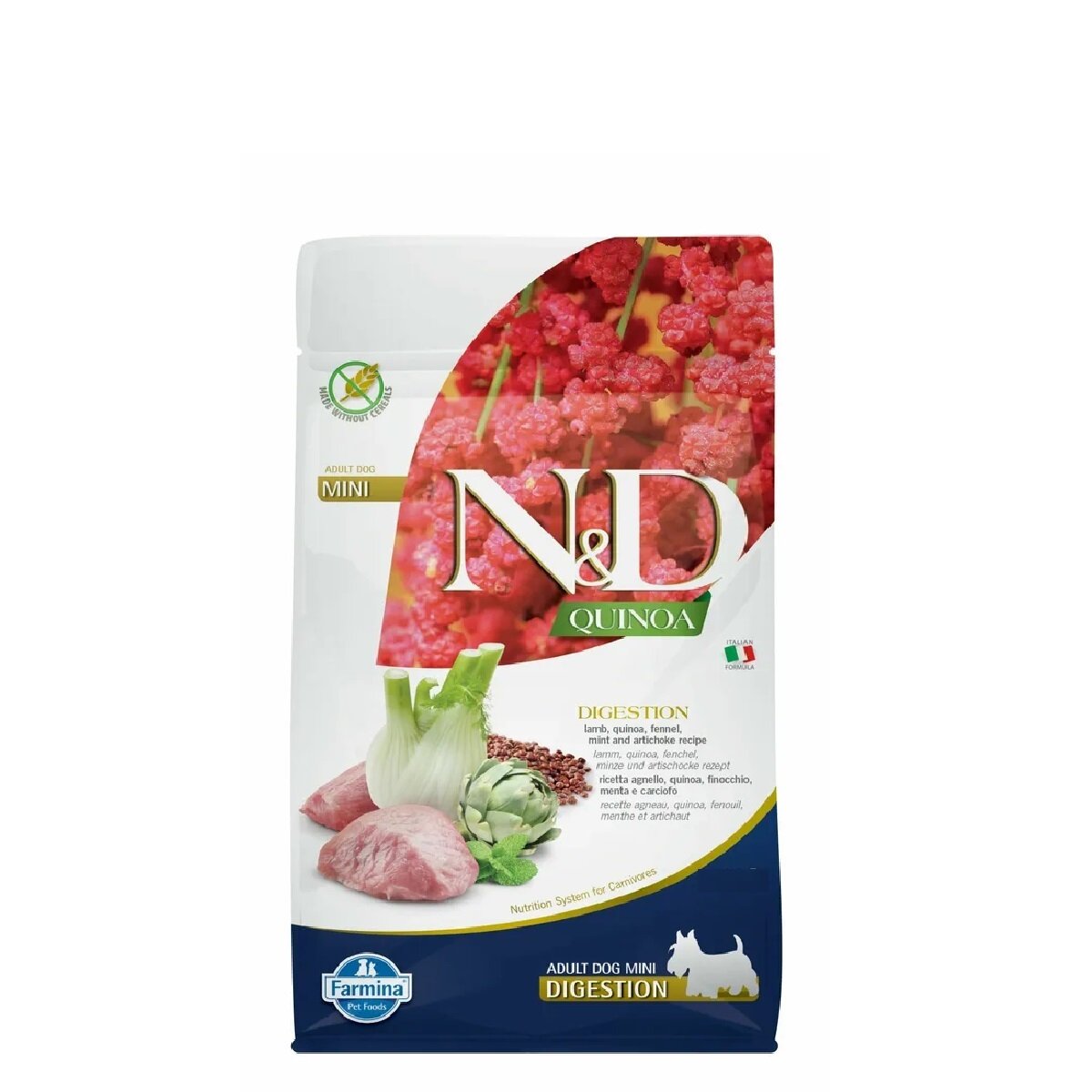 Farmina Корм сухой ND DOG GF Quinoa Digestion Lamb Mini для взрослых собак мелких пород с ягненком ЖКТ 2,5 кг