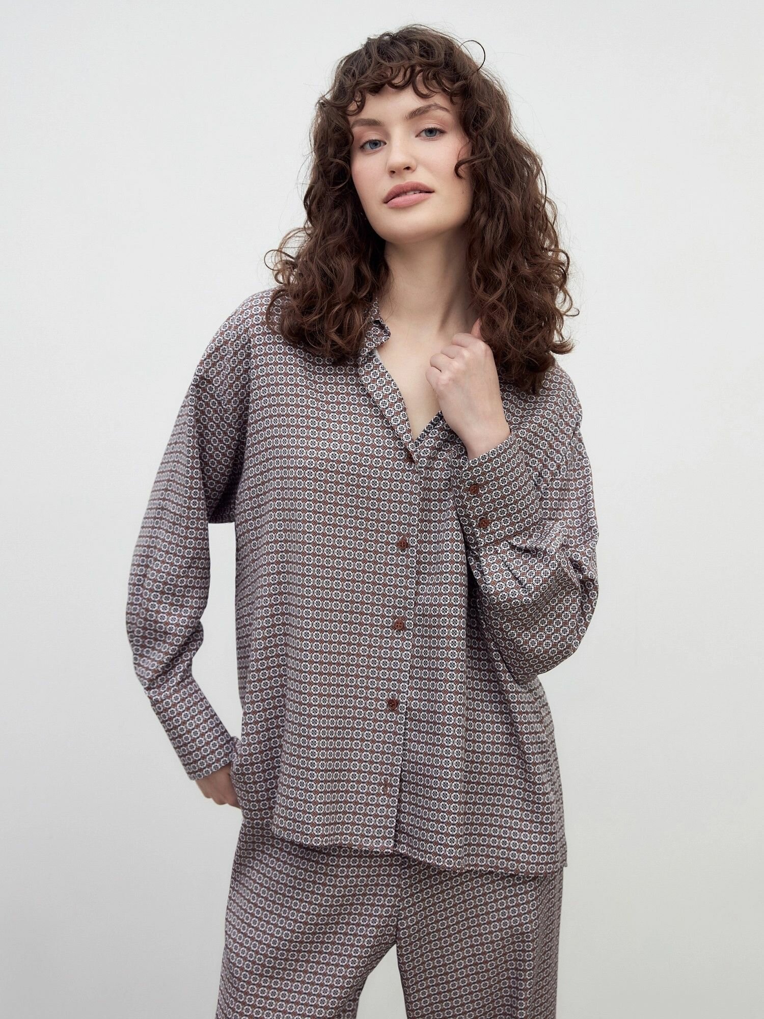 Блуза свободная, из 100% тенселя