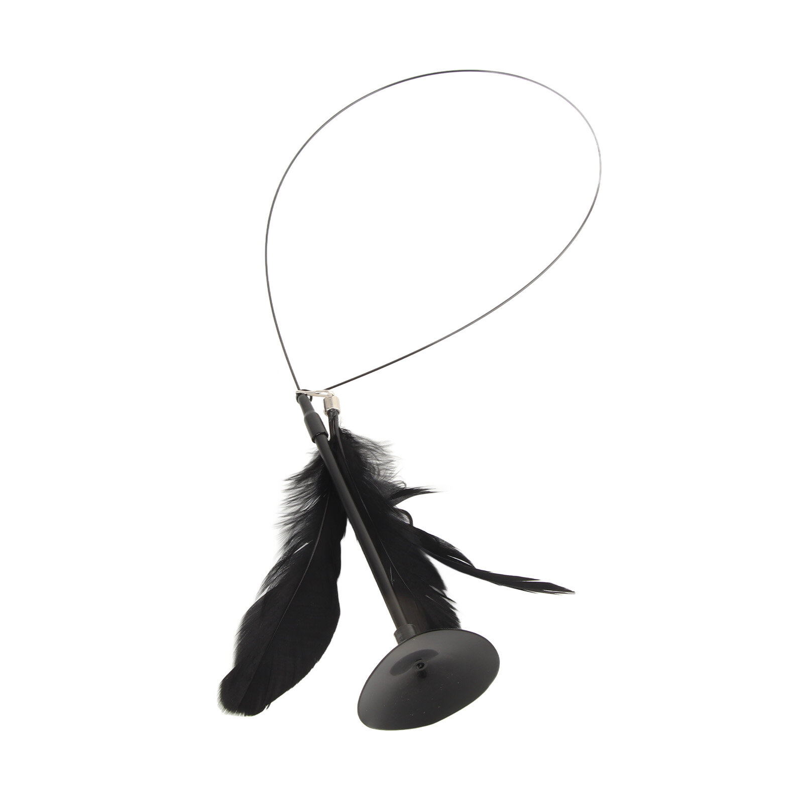 Cat Teaser Stick для самостоятельного развлечения, устойчивая к укусам, мощная присоска, палочка с кошачьим пером, игрушка для котенка