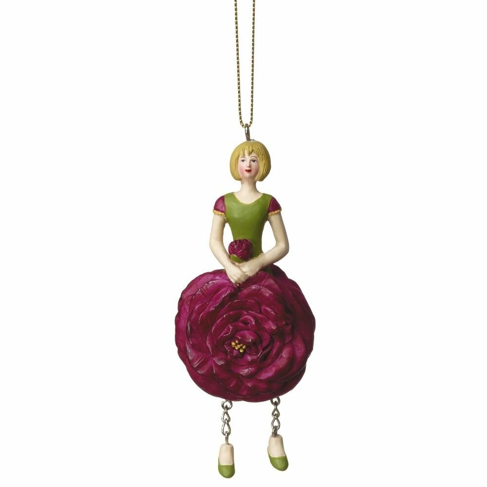 Фигурка Fiebiger Floristik GmbH "Blumenmadchen", Камелия, декоративная, красная