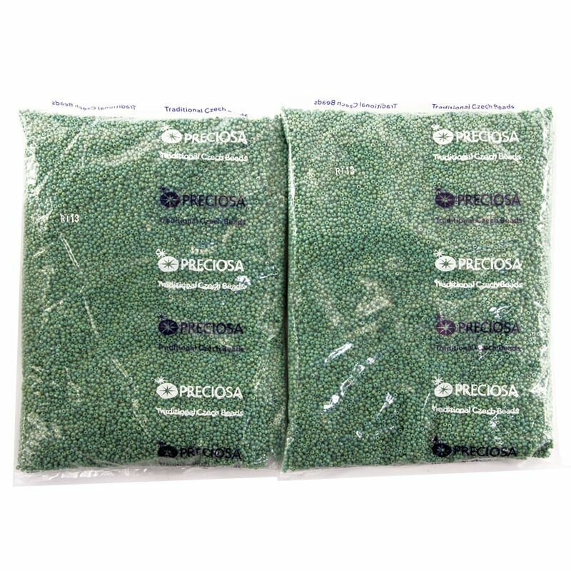 Бисер PRECIOSA "Ornela", №10, цвет 54250, Непрозрачный зеленый, 2 пакета по 500 г