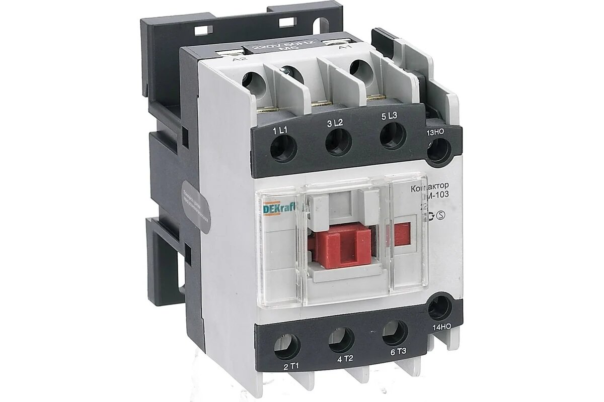 Dekraft Контактор КМ-103, 25 А, 380 В, АС3, 1НО+1НЗ 22119DEK