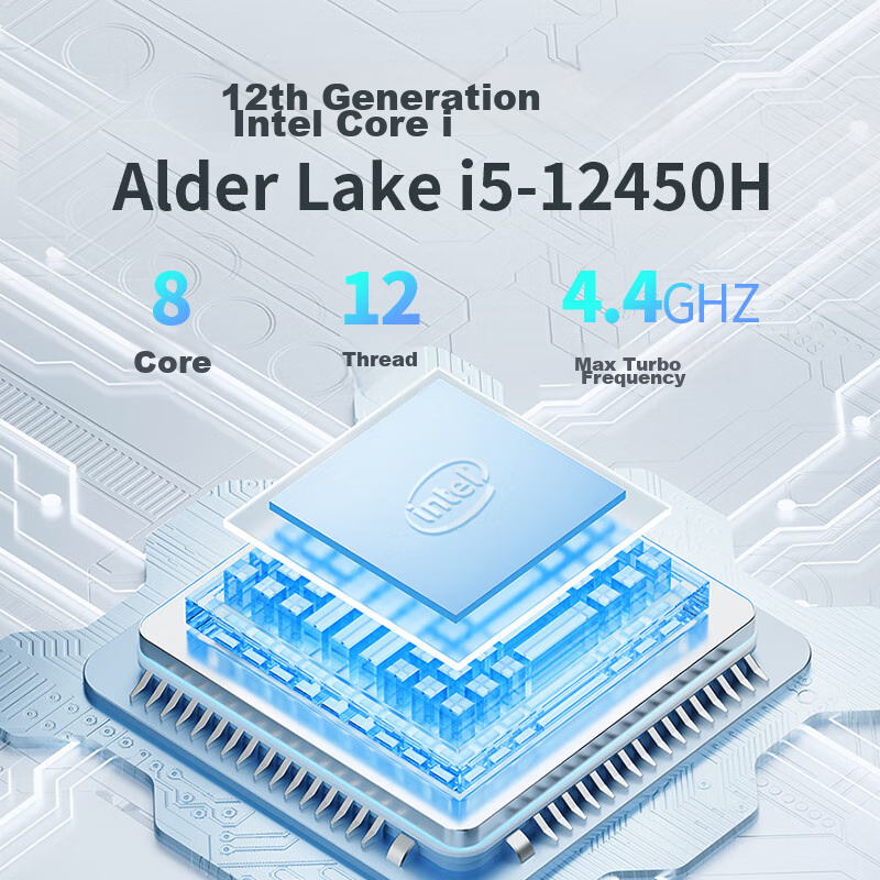 Yinengzhe Lenovo Ecosystem Brand, 20% National Subsidy Mini Desktop Computer, Desktop PC (12th Gen Core I5-12450H, 16GB RAM, 512GB Storage)