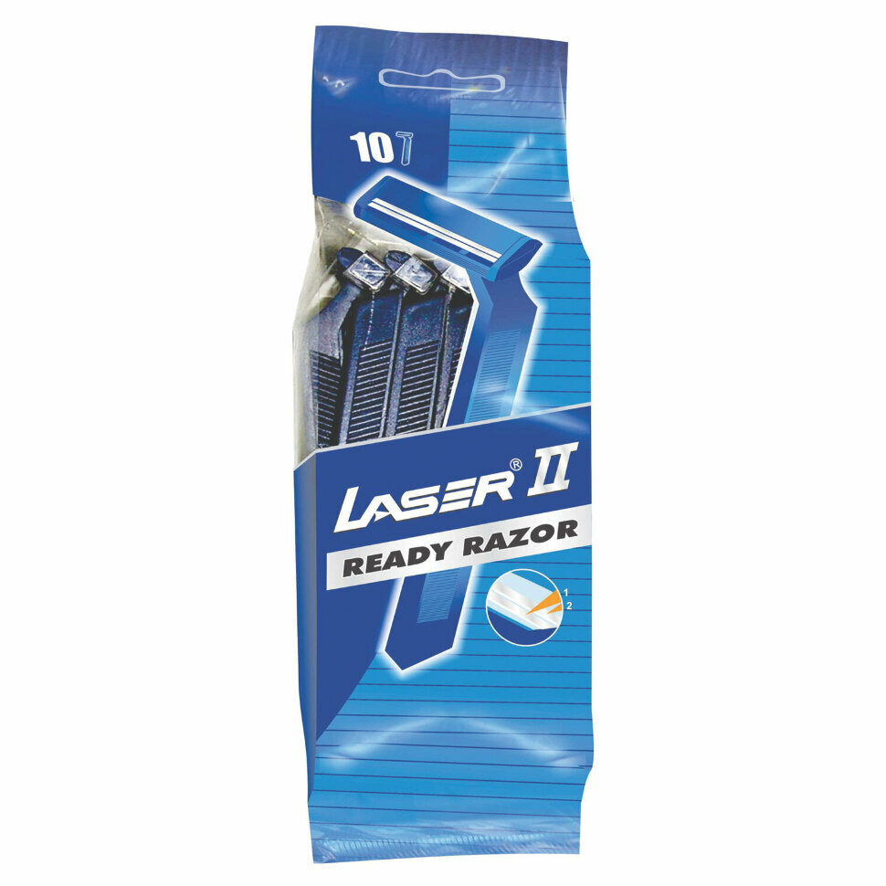 Бритвы одноразовые комплект 10 шт. LASER 2 (аналог Gillette 2), 5015911101147, 608439