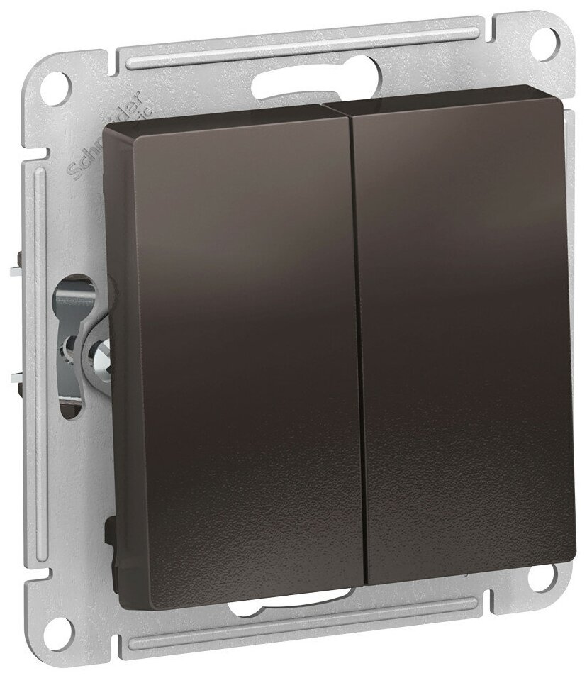 Выключатель Schneider Electric AtlasDesign "Мокко", скрытый монтаж, 2 клавиши