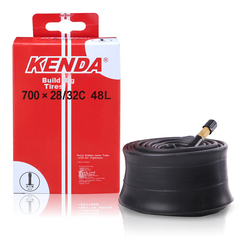 KENDA Jian Da 700X28c/32c, American Mouth Road Racing Bicycle Inner Tube, Thin Inner Tube for Racing Bikes, 48L Inner Tube with Butyl Rubber, Valve Stem, Bicycle Inner Tube, Black