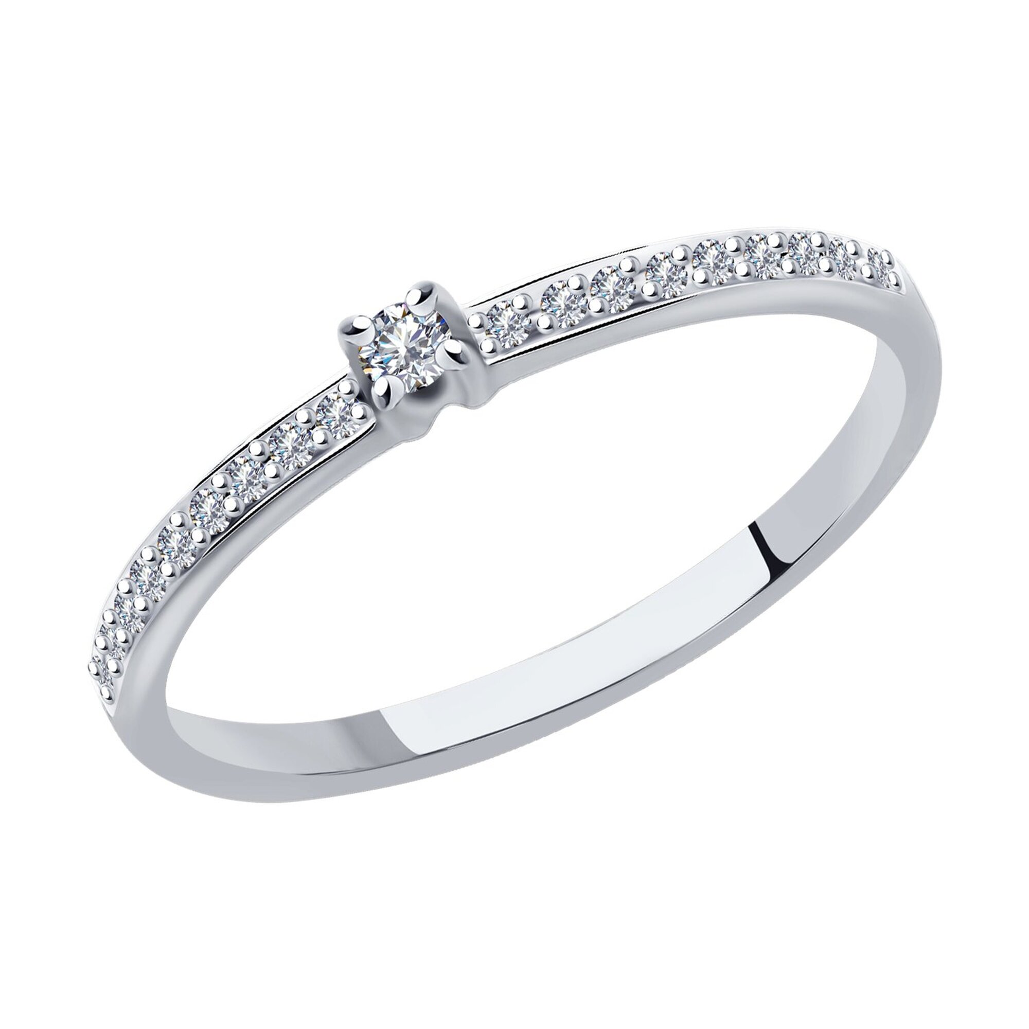 Кольцо помолвочное, белое золото, 585 проба, бриллиант