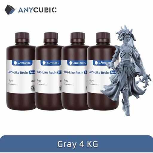 Фотополимерная смола Anycubic ABS+ LIKE Resin PRO 2 UV Resin для 3D принтера 4 шт, серый