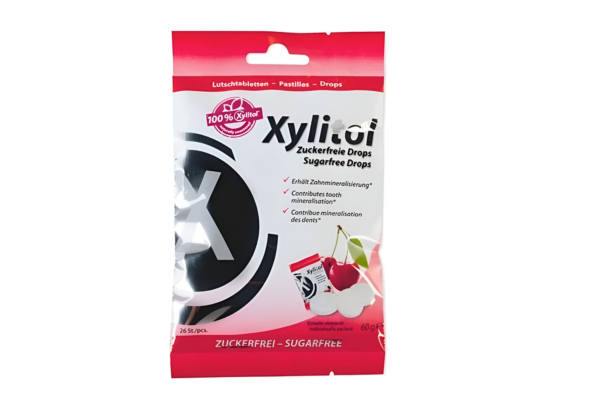 Xylitol Functional Drops профилактические леденцы с ксилитом, 60 г, вишня