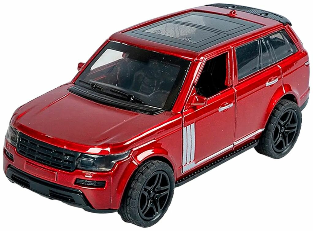 Машинка металлическая инерционная "Парк техники. Джип", игрушечный транспорт, открываются двери, масштаб 1:36, от 3 лет, цвет бордовый