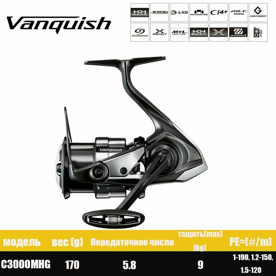 2023 SHIMANO VANQUISH C3000MHG катушка для рыбалки