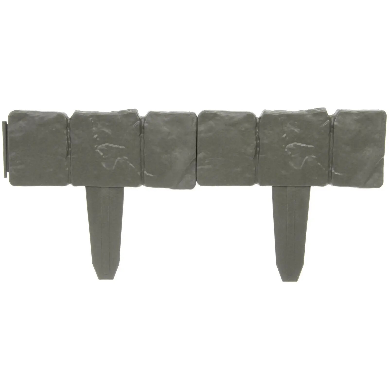 Садовое ограждение «Камни», графит, 4 секции 25,3х22 см, прочное