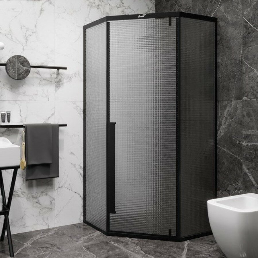 Душевой уголок Ceruttispa C3ABD 90x90, профиль черный