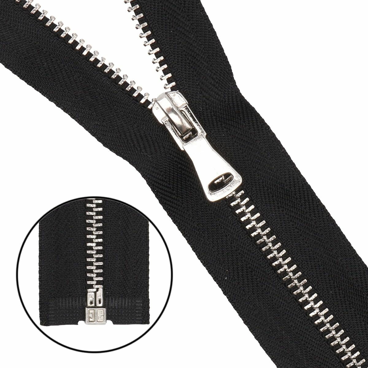 Молния металл-никель, разъемная Т3 - 65см (580 черный)