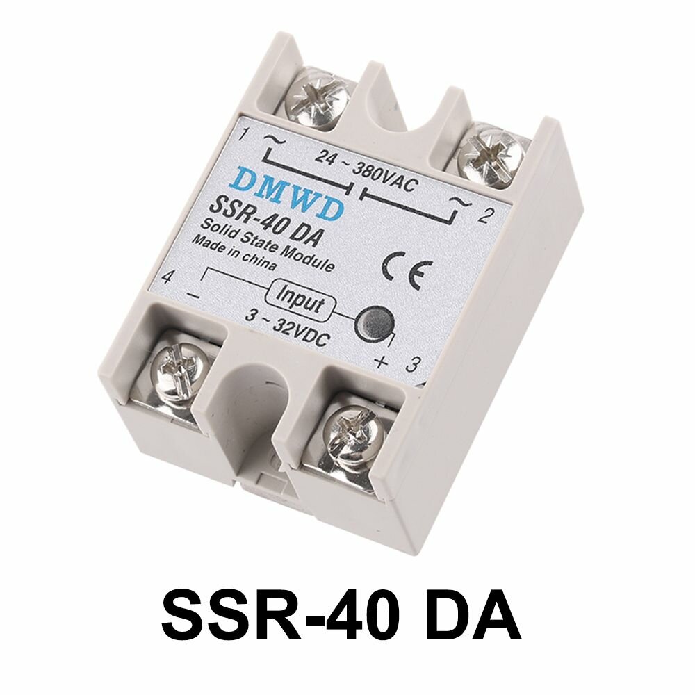SSR-40DA Твердотельное реле, 40A Однофазный модуль SSR 40DA DC-AC 3-32V 12V DC до 24-380V 220V AC -1 шт.