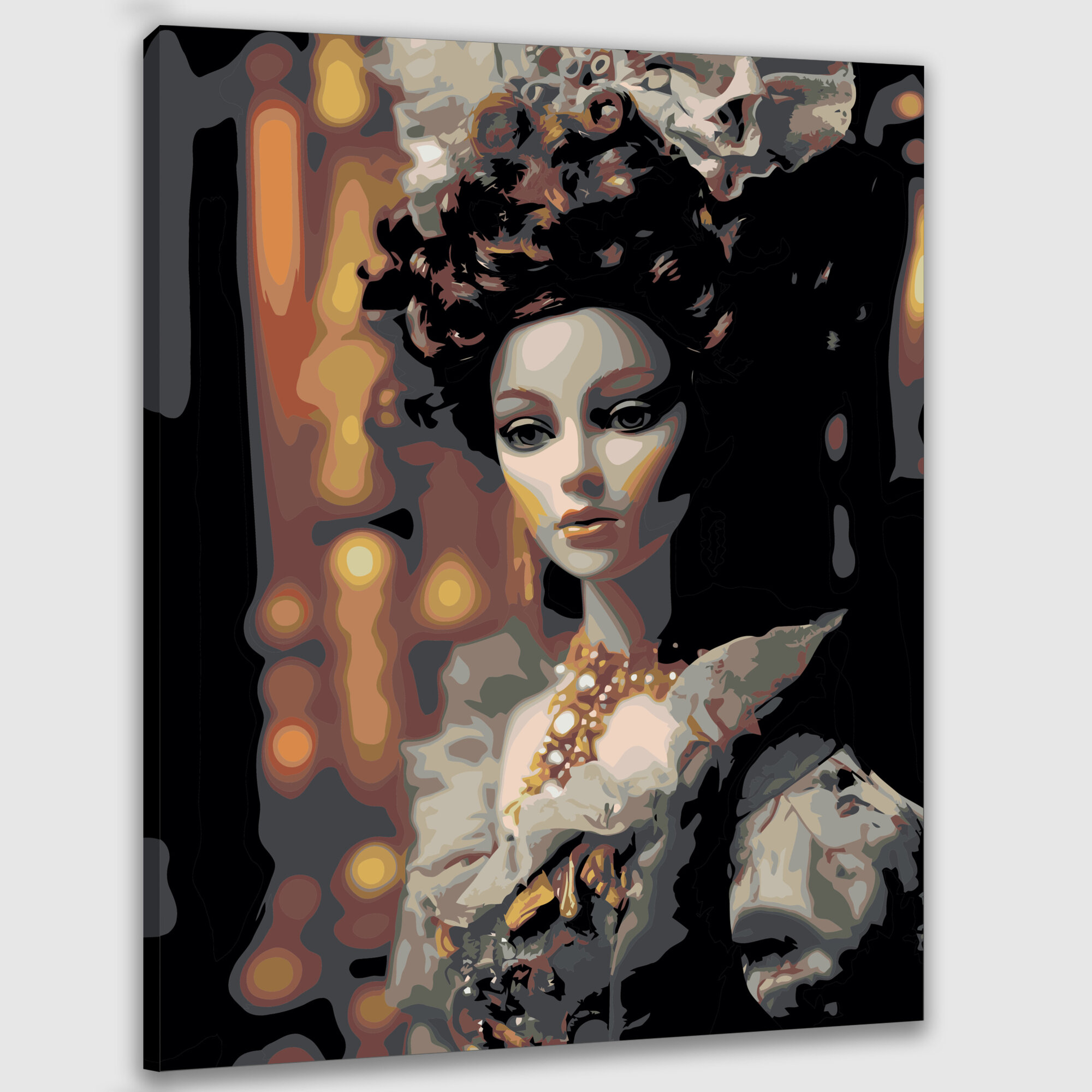 Картина по номерам 40x50 см, кукла, викторианский стиль, крупный план, глубина резкости, мастерство, фарфоровое лицо, f