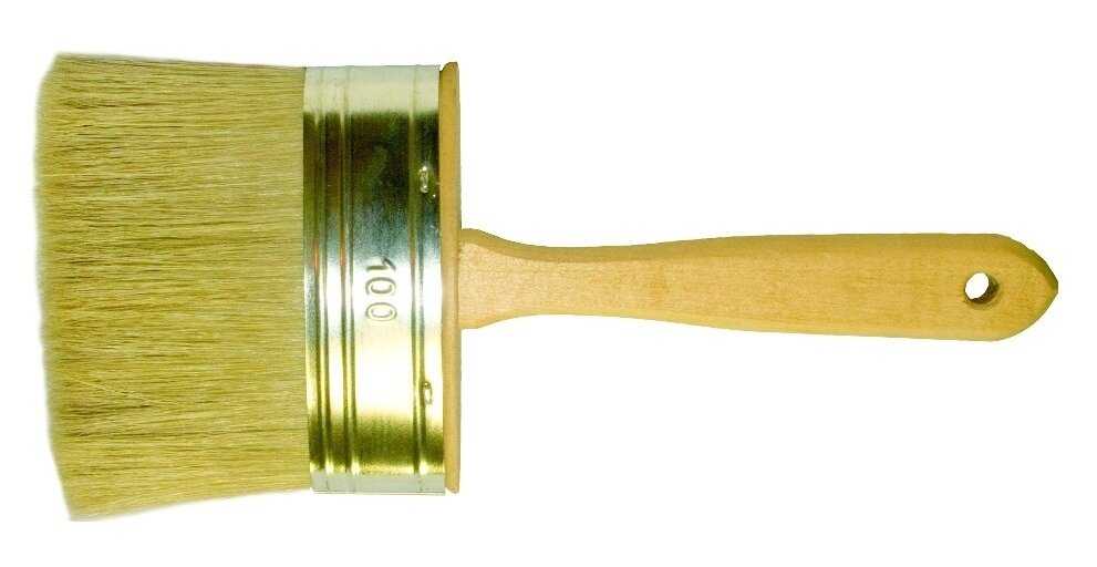 Кисть малярная 888 Евро ракля с натуральной светлой щетиной, эллипсная, 100мм / малярные и отделочные инструменты