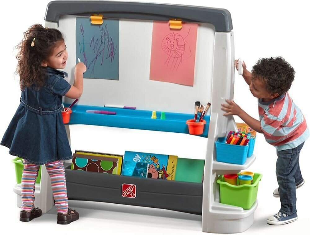 Мольберт Step2 "Большой", двухсторонний, напольный, от 3 лет, ящик для хранения
