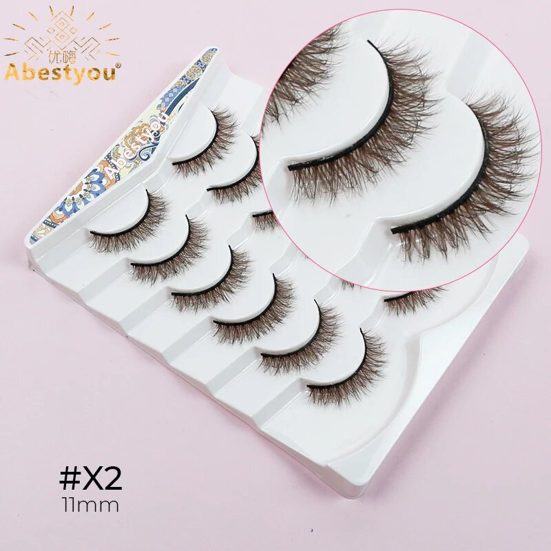 Коричневые накладные ресницы Abestyou X2 11mm