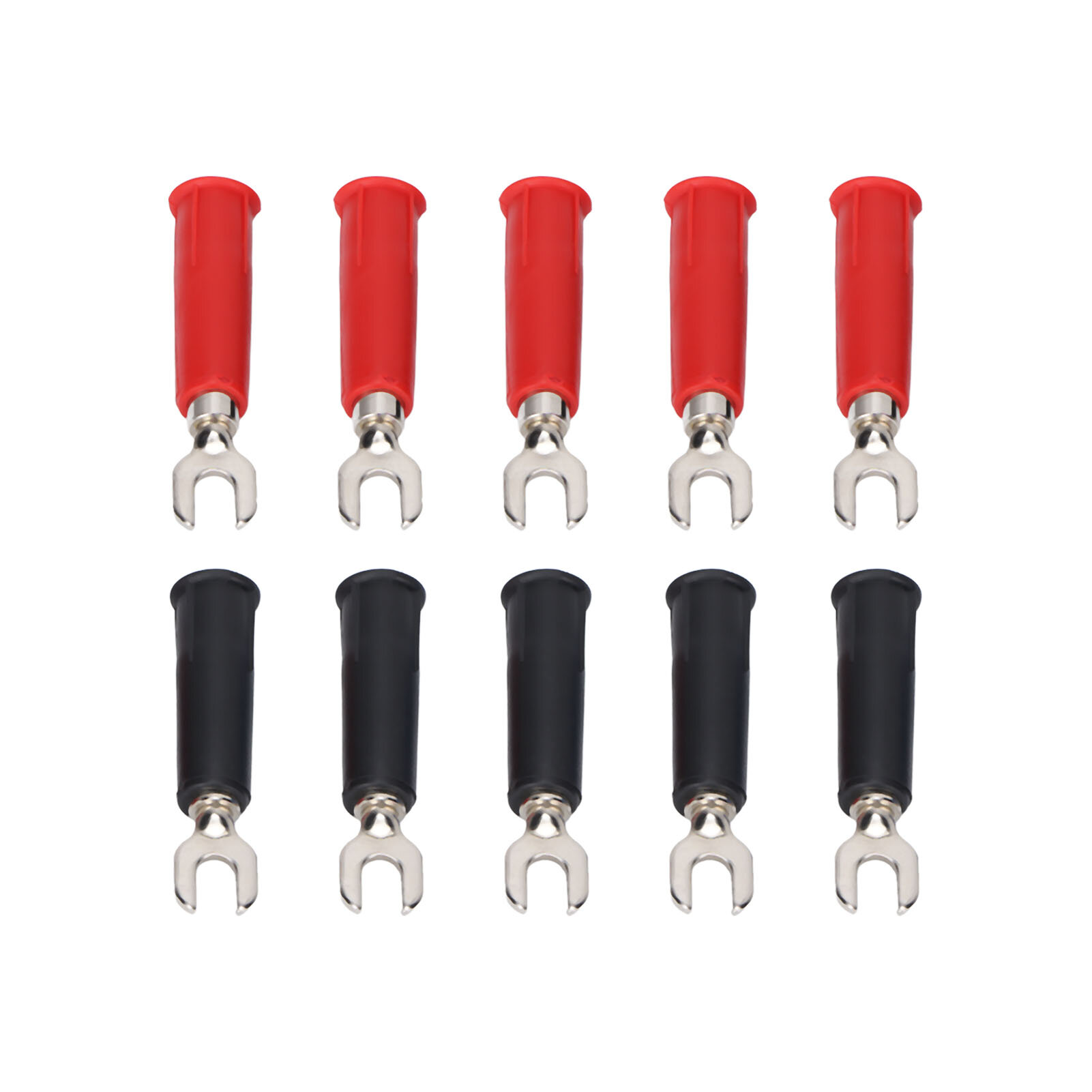 10 шт. 4 мм U/Y-образные электрические обжимные клеммы, изолированные вилочные клеммы типа «лопатка» для подключения проводов к мультиметру с разъемом типа «банан».